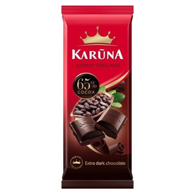 Juodasis šokoladas "Karūna", 65%, 80g